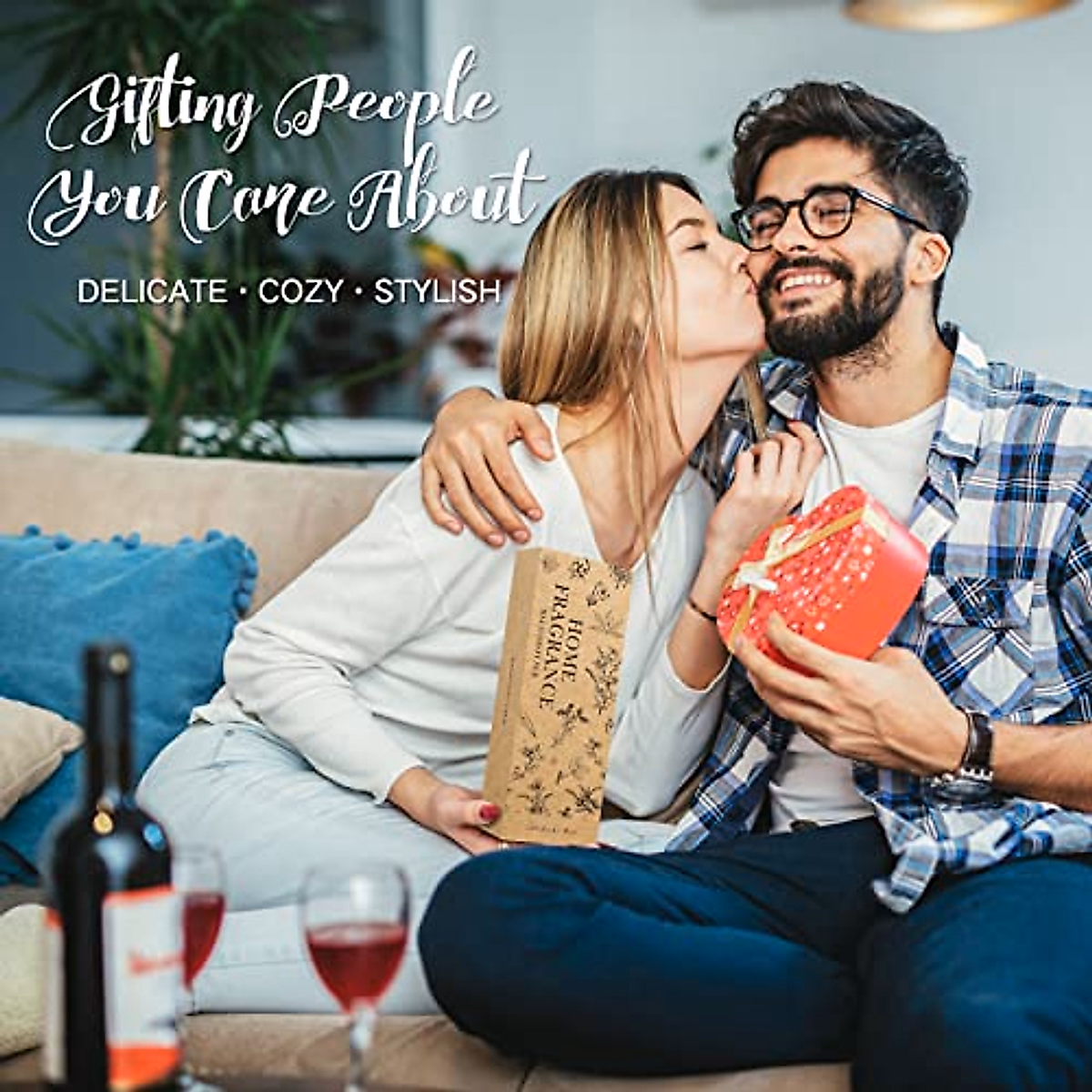 Reed Diffuser, Fragrance Diffuser for Home Scented, Reed Diffuser Set with 6 Reed Diffuser Sticks, Home Fragrance Products Eucalyptus&Sage 4.1 oz