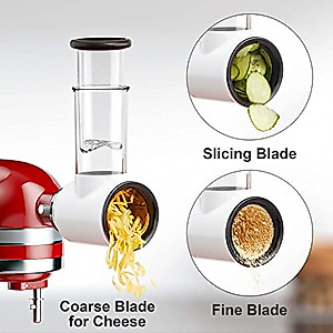 Meat Grinder & Slicer Shredder Attachments for KitchenAid Stand Mixer, Metal Meat Grinder with Sausage Stuffer Tubesand and Slicer shredder Set, For KitchenAid Mixer Accessories By Cofun