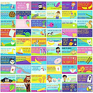 60 Pack Lunch Box Notes for Kids with Riddles and Puns, Joke Cards, Lunch Packing Essentials, 60 Single-Sided Designs