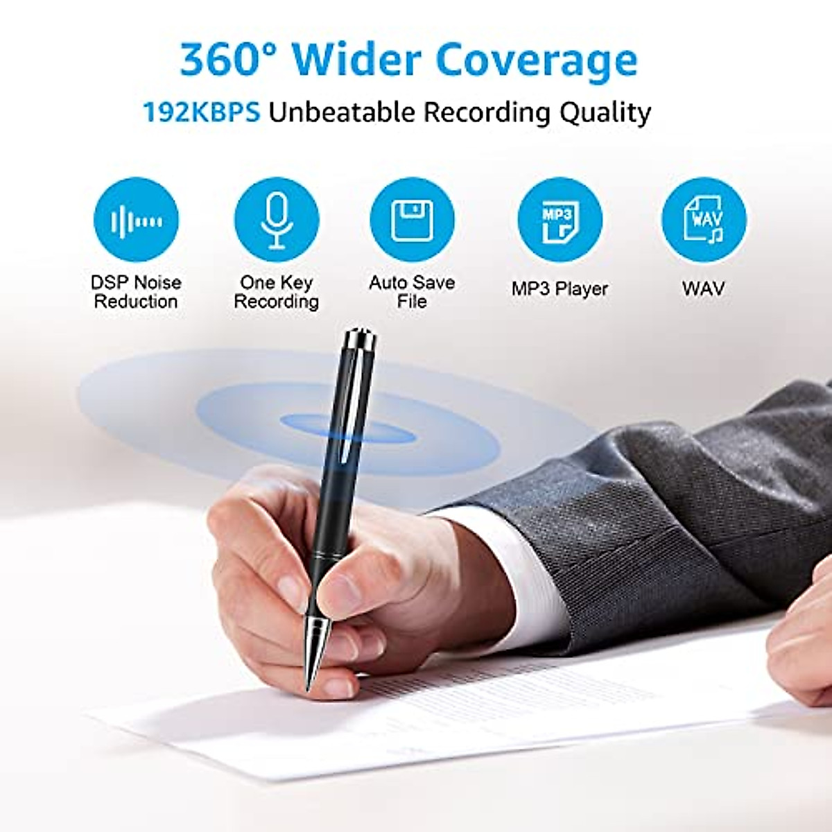 Digital Voice Recorder, 64GB Audio Voice Recorder for Lectures, Noise Reduction Voice Recording Device, Mini Voice Recorder Rechargeable for Meetings Interviews Classes Concerts