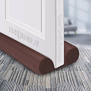 Door Draft Stopper, Draft Stopper for Bottom of Door SHMILY Adjustable Size from 32" to 38", Cover Gap Up to 1.5". Dust-Proof, Draft-Proof, Water-Proof, Winter-Proof, Block Light, Block Noise(Brown)