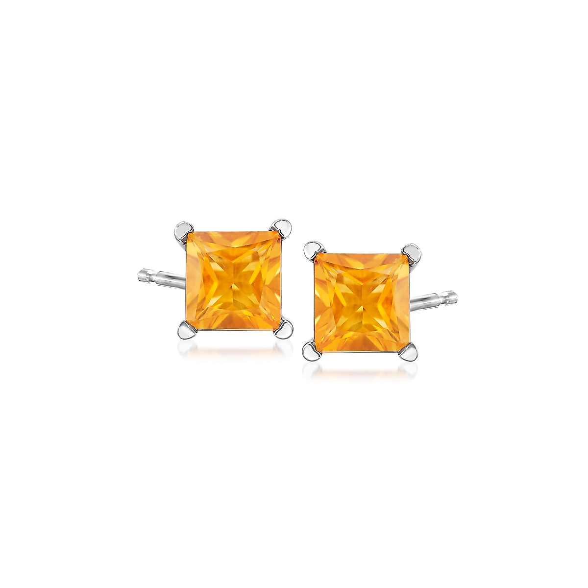 Ross-Simons Gemstone Princess-cut Stud Earrings in Sterling Silver
