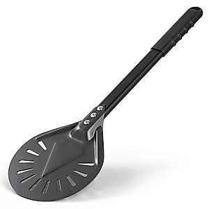 Pizza Turning Peel - Pizza Turner - Restaurant-Grade Aluminum Perforated Pizza Peel Lightweight Metal Outdoor Pizza Oven Accessories
