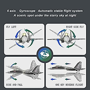 Shipenoph RC Plane for Adults and Kids, 2.4GHz Channel Hobby Remote Control Airplane with System, 6 Axis Fly Backwards Toys Easy Control Airplanes Toy Easy to Fly for Beginners