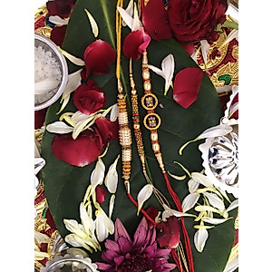 SHREESHANAIK Set of 3 Rakhi Handicrafted Rakhi Sets for Brother Bhaiya Bhai and Bhabhi for Raksha Bandhan Indian Bracelet Beads Rakhi Thread Bhaiya Bhabhi Sister Rakhi Band