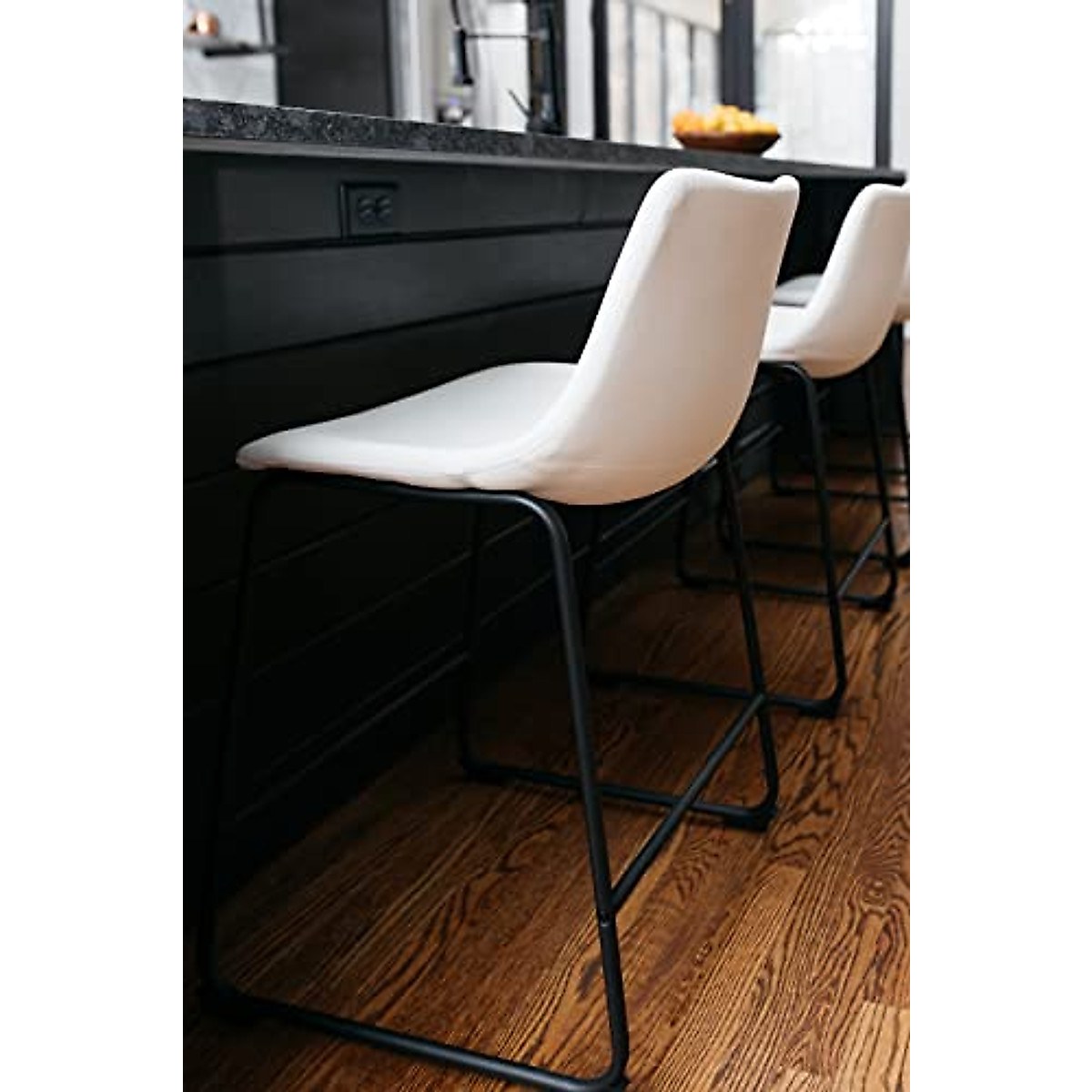 Signature Design by Ashley Centiar Urban Industrial 23.75" Counter Height Bucket Seat Barstool, 2 Count, White