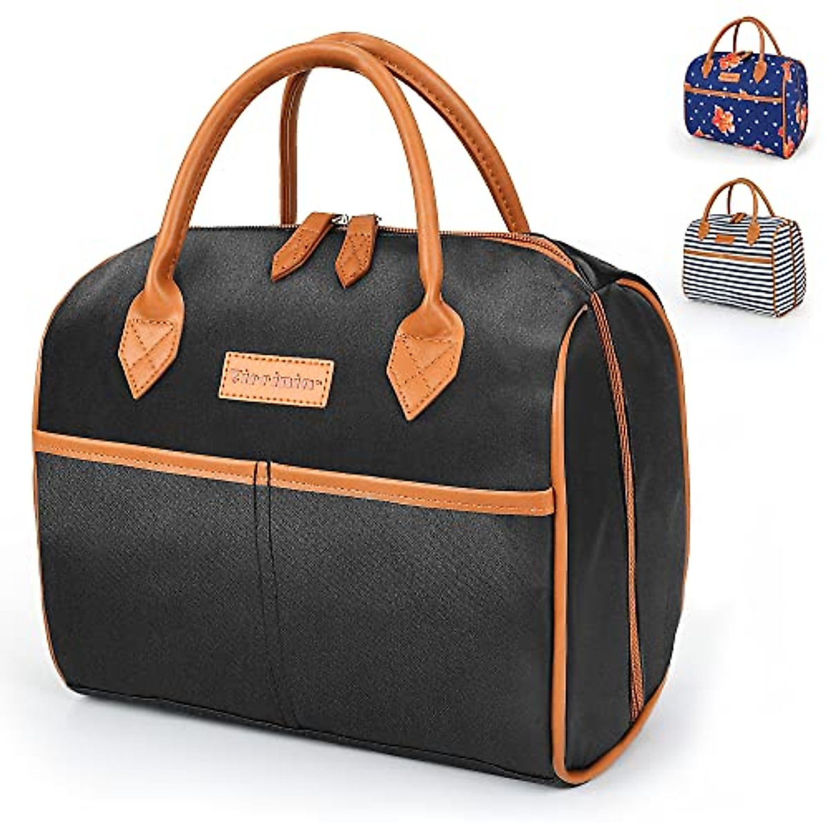 Tirrinia Lunch Bag Women Box Insulated Men Lunchbox Adults, Insulated Bag women Box Freezable Adult Cute Large Tote Cooler, Lunch Women Bag for Work, Picnic, Best Independence Day Gift, Black