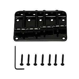 Metallor 4 string Bass Bridge Hard Tail Fixed Top Load Bridge Compatible with Jazz Bass Precision Bass Guitar Black.