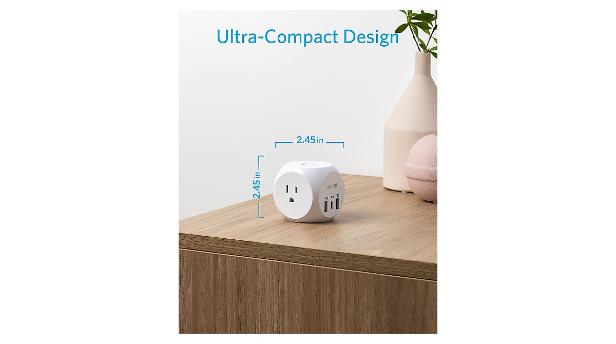 Anker USB-C Power Extender with 3 Outlets & 30W Fast Charging