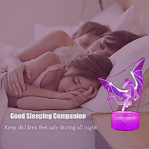 Dragon Lamp Dragon Toys Night Light for Kids Room 16 Colors Changing with Remote,Smart Touch Bedside Lamp Birthday Gifts for Girls Age 3 4 5 6 7 8 9 10 11 Year Old Boys Girl Gifts