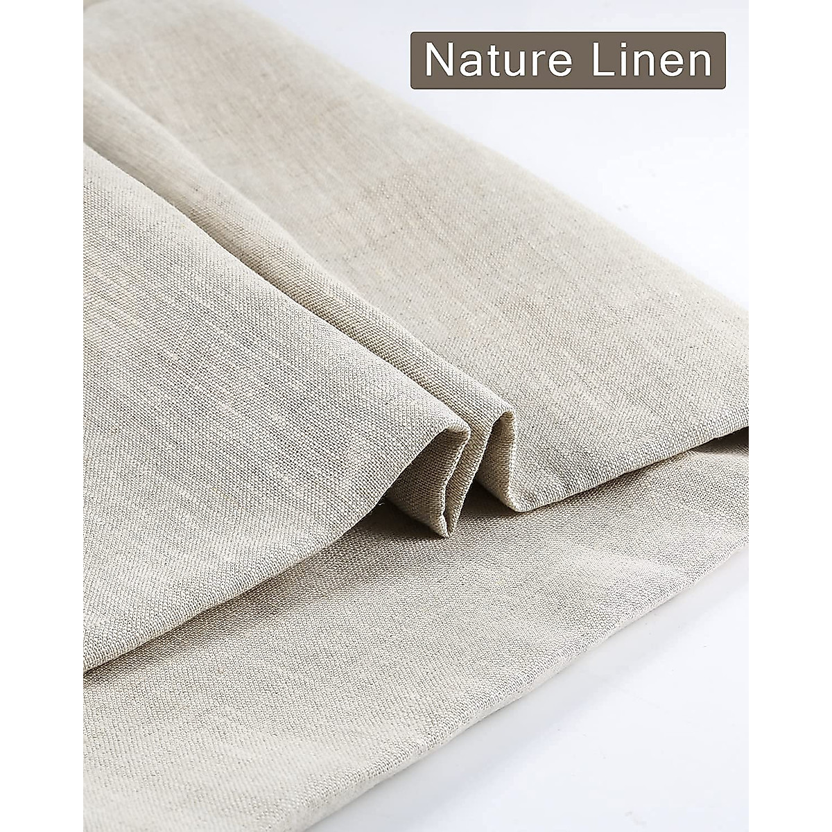 Pllieay 39 x 55 Inch Natural Pure 100% Linen Fabric, Plain Solid Colour Linen Fabric Cloth for Needlework, Dressmaking, Skirts, Bag, Embroidery, Tablecloths and Garments Craft