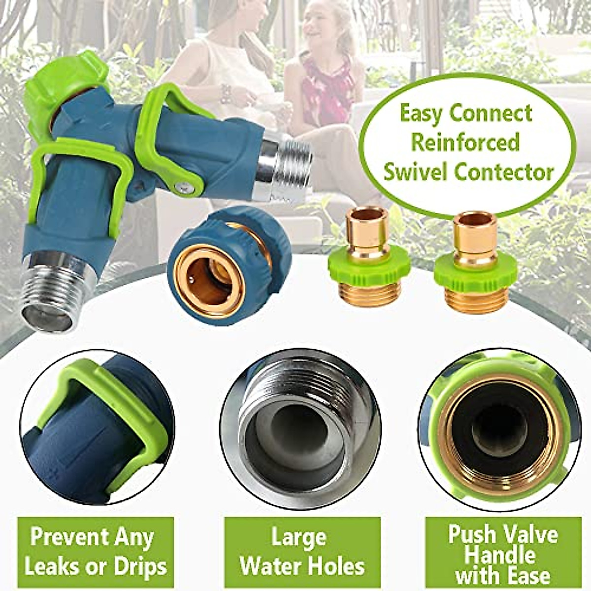 Hose Splitter 2 Way Heavy Duty, Garden Hose Splitter, Brass Y Hose Splitter with Thumb Control Valves, 3/4" Two Way Water Hose Splitter Faucet Splitter Shut Off Valve Hose Connector Adapter