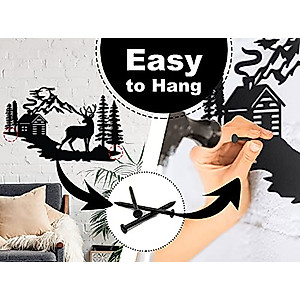 Vivegate Deer Wall Decor – 17.5”X11” Deer Decorations for Home Rustic Forest Wall Decor Deer Pictures Cabin Bathroom Wildlife Metal Wall Art