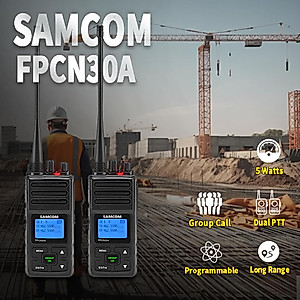 SAMCOM Walkie Talkies Rechargeable Long Range Two-Way Radios with Earpieces,SAMCOM 2-Way Radios UHF Handheld Transceiver Walky Talky with 1500 Li-ion Battery and Charger（1 Pack）