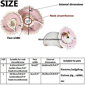 KUNBIUH Adjustable Guinea Pig Cone Pet Recovery Collar,Soft Pet Recovery Collar for Rabbits/Chinchilla/Kittens After Surgery Wound Healing,Elizabeth Neck E-Collar for Small Animals (S)