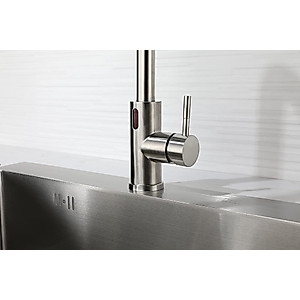 Touchless Kitchen Faucet Pull Down Kitchen Sink Faucets, Single Level Stainless Steel Kitchen Brushed Nickel Faucets with Pull Out Sprayer Two Water Modes