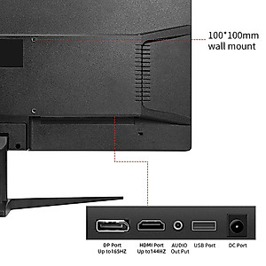 Thinlerain 24 Inch Monitor 144Hz FHD 1080p 2ms for Computer&Laptop| LED Monitors Build-in FreeSync | 2ms Response Time | VESA | DP Display Port & HDMI & USB