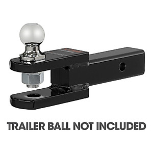 CURT 45821 Clevis Pin Hitch Ball Mount, Fits 2-Inch Receiver, 6,000 lbs, 1-Inch Hole, GLOSS BLACK POWDER COAT