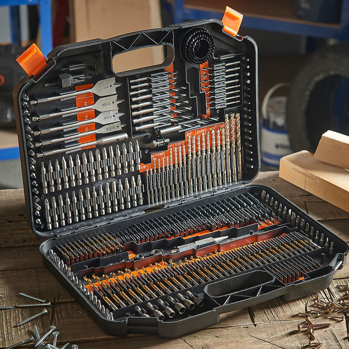 VonHaus 246-Piece Drill and Drive Bit Set with Titanium Coated HSS Bits and Storage Case for Drilling Metal, Masonry, Wood and Plastics