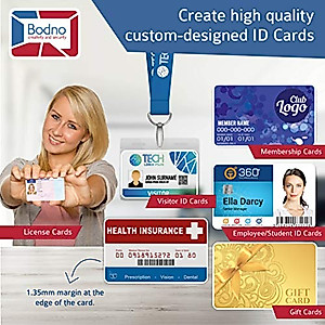 Badgy100 Color Plastic ID Card Printer with Complete Supplies Package with Bodno ID Software - Silver Edition