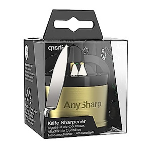 AnySharp Pro Chef Metal Knife Sharpener, Brass