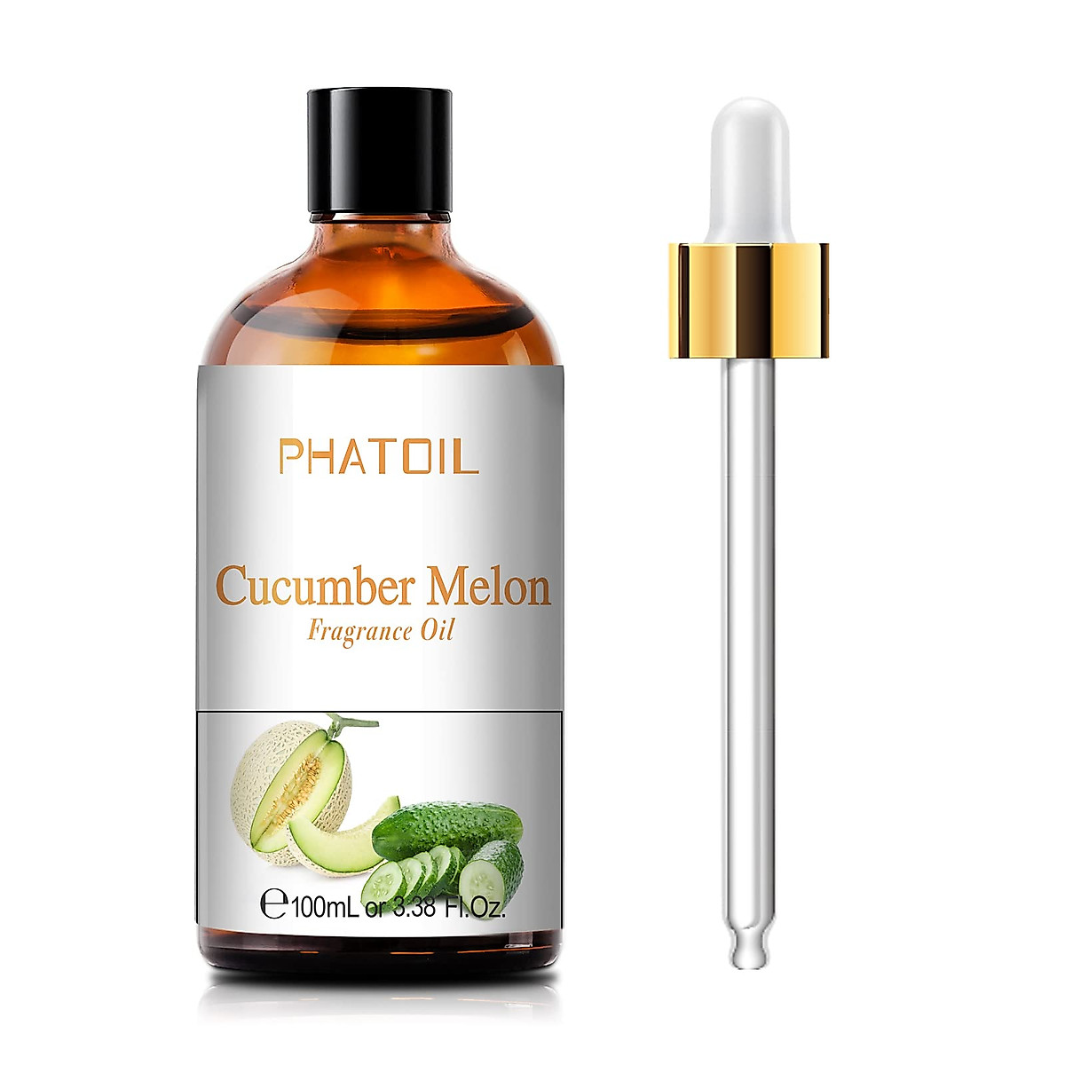 PHATOIL 3.38FL.OZ Cucumber Melon Fragrance Oils for Aromatherapy, Essential Oils for Diffusers for Home, Perfect for Diffuser, Yoga, Skin Care, DIY Candle and Soap Making - 100ml