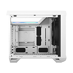 Fractal Design Torrent Nano White - Clear Tint Tempered Glass Side Panel - Open Grille for Maximum air Intake - 180mm PWM Fan Included - Type C - mITX Airflow Mini Tower PC Gaming Case