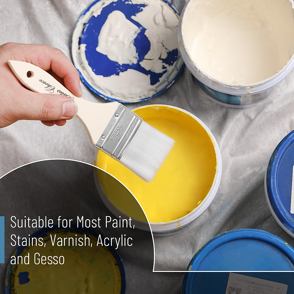 Bates- Chip Paint Brushes, 18 Pack, 1", 2", 3", Synthetic Bristles Painting Brushes, Paint Brushes Set, Chip Brush, Painting Brush, Wood Stain Brush Set, Chip Paint Brushes for Paint, Chip Brushes