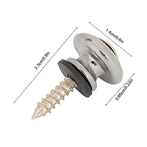 Tbest 10Pcs Mushrooms Head Guitar Strap Buttons Strap Locks Metal End Pin with Screw for Ukulele Electric Bass Silver, Black, Gold(Silver)