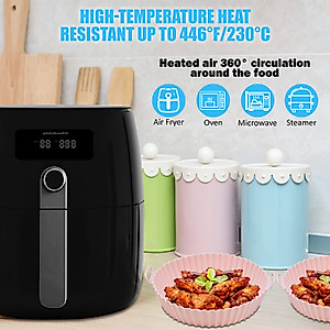 Air Fryer Silicone Pot, 2 Pack Reusable Silicone Air Fryer Liners, Air Fryer Accessories, Replacement for Disposable Parchment Paper Liner Fit 3.5-7Qt