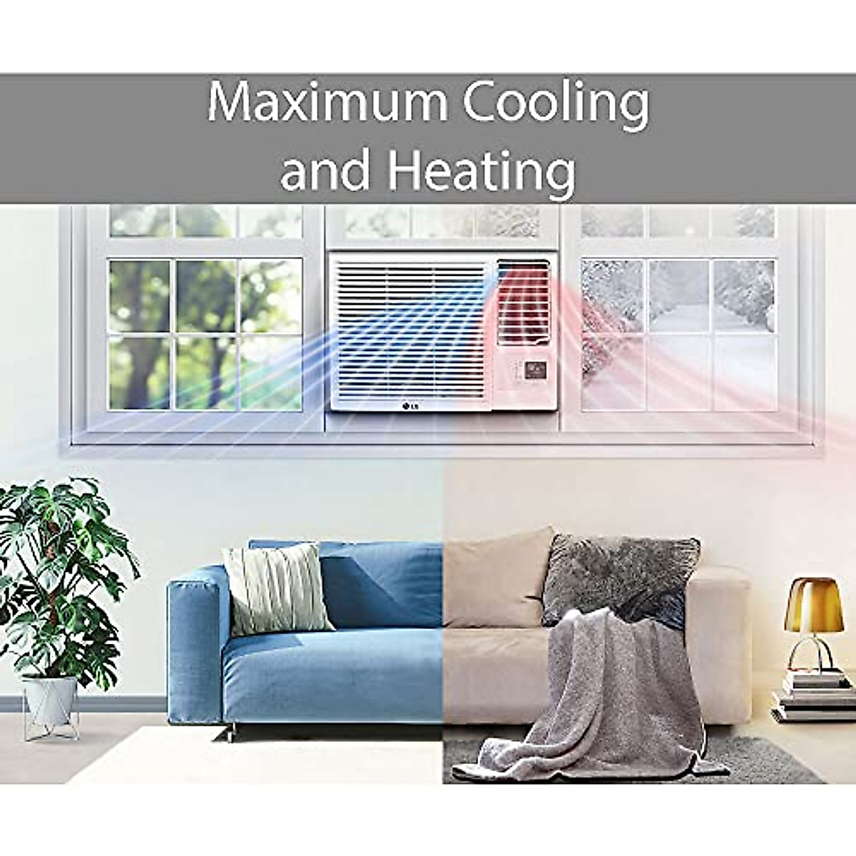 LG Electronics LW2421HRSM LG 24,000 BTU Heat/Cool Window Air Conditioner with WiFi Controls, 24000, White