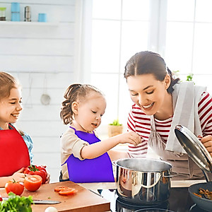 Pllieay 12 Pieces Kids Aprons Fabric Aprons for 3-7 Years Non Woven Kids Artist Apron Applied in Kitchen, Classroom, Community Event, Party, Crafts and Art Painting Activity