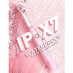 TEETHEORY Upgraded Version-Sonic Electric Toothbrush for Adults with 8 Brush Heads, Power Electric Toothbrush with 40000 VPM 5 Modes, Rechargeable Fast Charge 4 Hours (Pink)