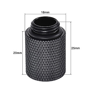 uxcell Male to Female Extender Fitting G1/4 x 20mm for PC Water Cooling System Black 4pcs