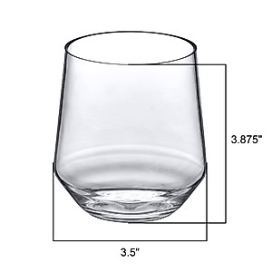 Amazing Abby - Sammy - 14-Ounce Unbreakable Tritan Wine Glasses (Set of 6), Plastic Stemless Wine Tumblers, Reusable, BPA-Free, Dishwasher-Safe, Perfect for Poolside, Outdoors, Camping, and More