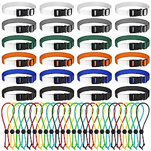 Lineshading 49 Pcs Laundry Strap Sock Clips Set Includes 24 Pcs Laundry Strap with Buckle and 25 Pcs Sock Clips for Laundry Nylon Strap Sock Organizer Accessories Tools for Washing Machine and Dryer