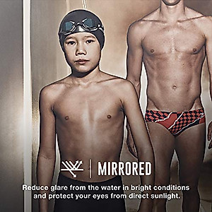 Speedo Unisex-child Swim Goggles Junior Hyper Flyer Ages 6-14,Silver Mirrored