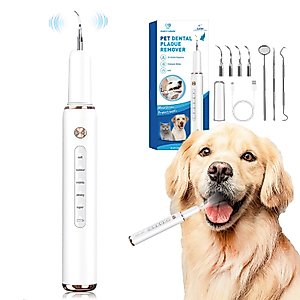 CRXRYRZ Dog Plaque and Tartar Remover,Dog Teeth Cleaning Kit,Dog Electric Toothbrush,Effective Teeth Cleaning for Pets,Dog Plaque Removal 5 Modes