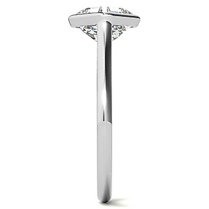 JEWELERYN 2 CT Asscher Colorless Moissanite Engagement Ring for Women/Her, Wedding Bridal Rings Set, Eternity Sterling Silver Solid Gold Diamond Solitaire Bezel Set for Her (4)