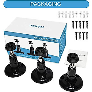 Blink XT / XT2 Camera Mount, 360 Degree Adjustable Indoor/Outdoor Wall Mount Bracket for Blink Home Security System Black 3 Pack