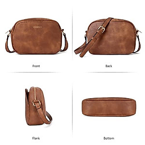 WESTBRONCO Crossbody Bag for Women Vegan Leather Wallet Purses Satchel Shoulder Bags Small Size Brown