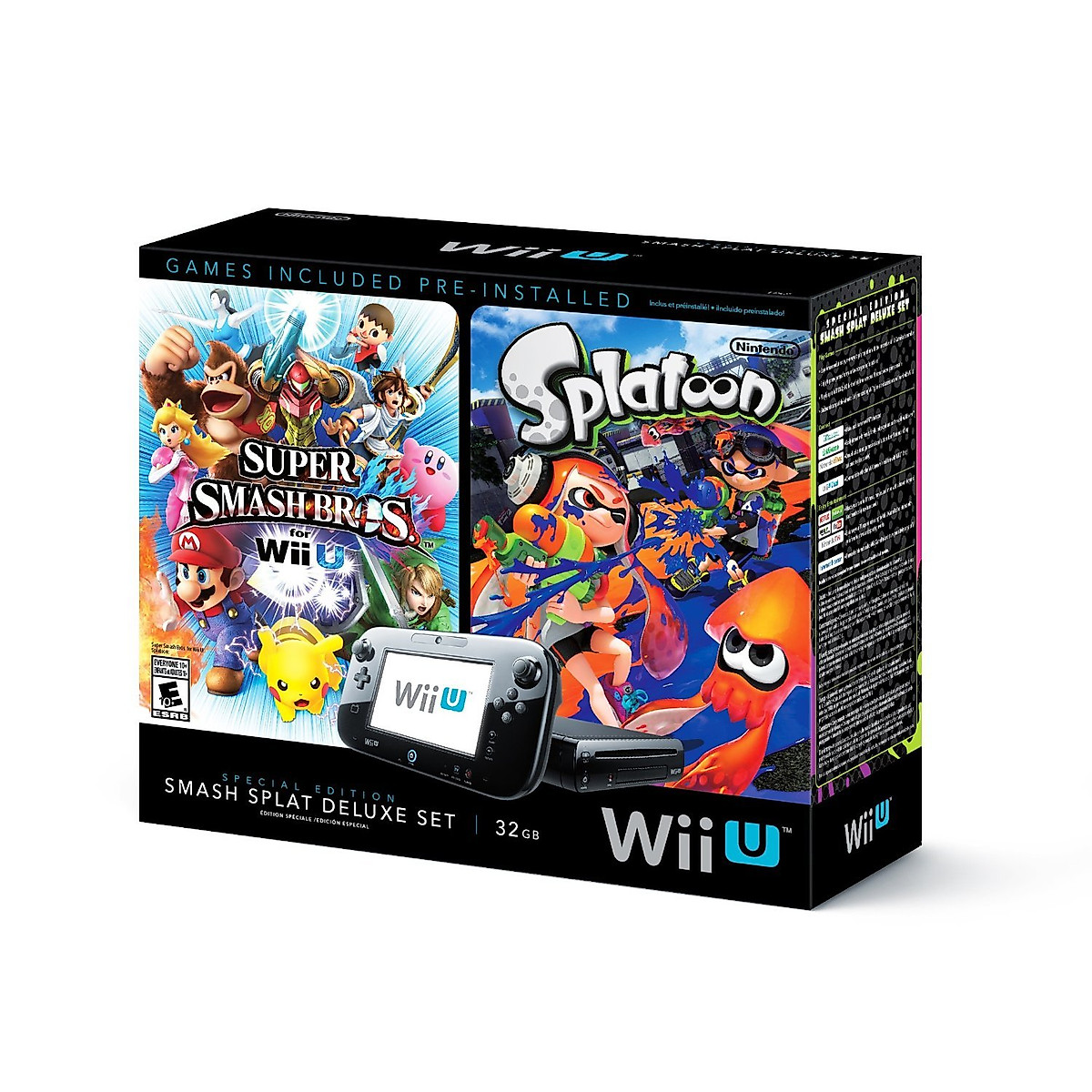 Wii U Super Smash Bros and Splatoon Bundle Special Edition Deluxe Set (Renewed)