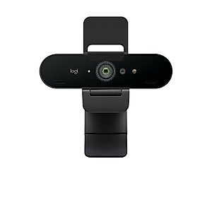 Logitech Brio 4K Webcam, Ultra 4K HD Video Calling, Noise-Canceling mic, HD Auto Light Correction, Wide Field of View, Works with Microsoft Teams, Zoom, Google Voice, PC/Mac/Laptop/Tablet, Black