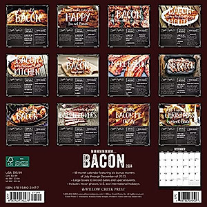 Willow Creek Press MMMMMMMM… Bacon Monthly 2024 Wall Calendar (12" x 12")