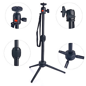 Tripod Stand Compatible with Anker Nebula Capsule Series, Universal Mini Camera Tripod, Aluminum Alloy Portable Projector Stand for Capsule, Capsule Max, and Capsule II with Swivel Ball Head