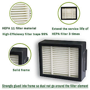 E-HAO Replacement Vacuum Parts for iRobot Roomba i & j & e and Combo i & j Series, 2 Sets Rubber Brushes, 6 HEPA Filters, 6 Side Brushes for i1+/i2+/i3+/i4+/i5+/i6+/i7+/i8+/j5+/j6+/j7+/j8+/e5/e6