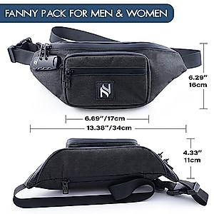 INNOSCENT SMELL PROOF Bum Bag Crossbody Bag Adjustable Waist Bag Backpack -COMBINATION LOCK- For Working Commuting Traveling (Dark Grey)