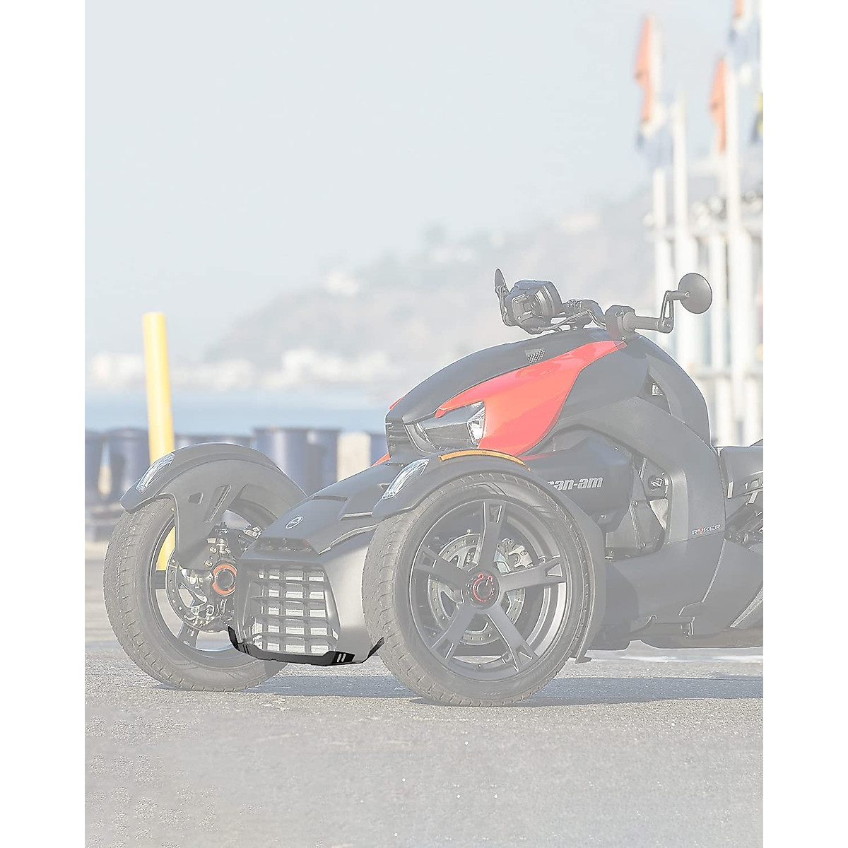 Ryker Aluminum Radiator Protector Plate for Can Am Ryker All Models Accessories,A & UTV PRO Front Bump Lip Lower Protector Skid Plate,Black Replace OEM # 219400999