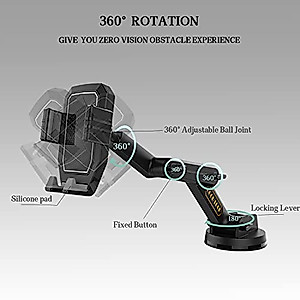 Auetrcls Truck Phone Holder Mount Heavy Duty Cell Phone Holder for Truck Windshield Dashboard,Super Suction Cup Compatible with Pickup Truck,Commercial Truck and All Phone