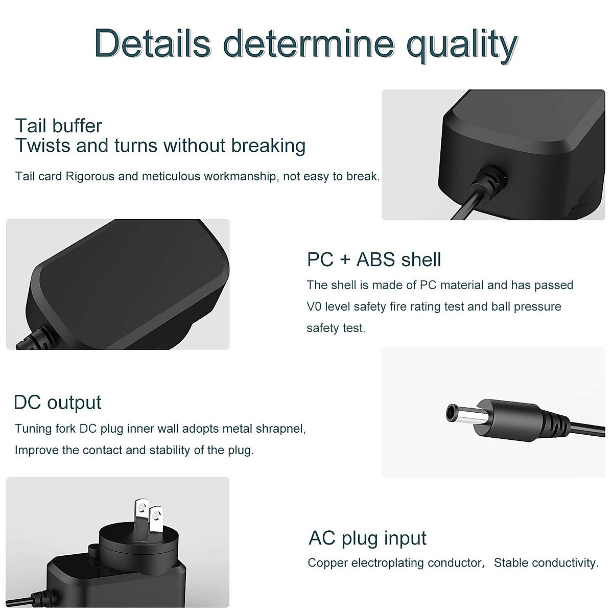 QFUP Replacement Power Cord 30W Power Supply for Echo Show 2nd Gen, Echo Plus 2nd Generation, Show 8, Show 10 3rd Gen